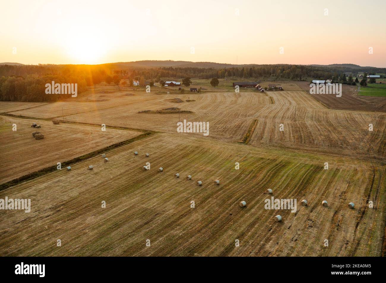 Aerial view of farm Stock Photo - Alamy