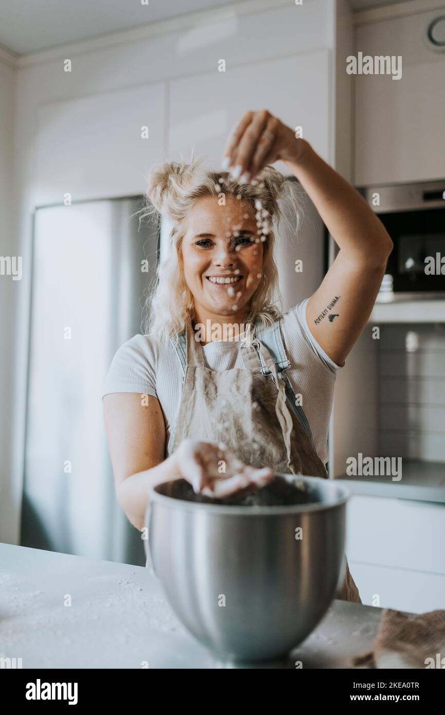 Woman hair in flour cooking hi-res stock photography and images - Alamy