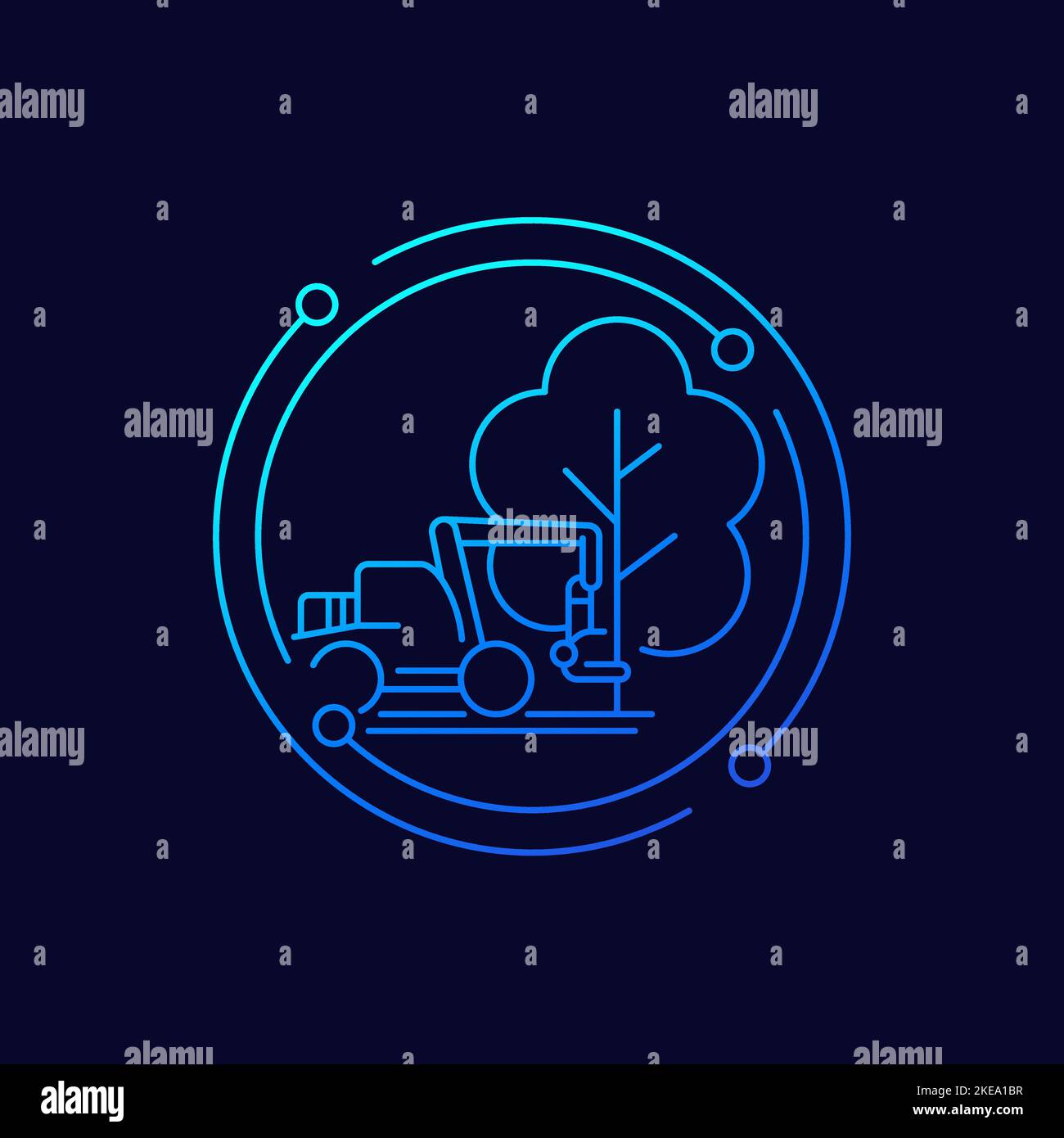 deforestation line icon with forest harvester Stock Vector Image & Art ...