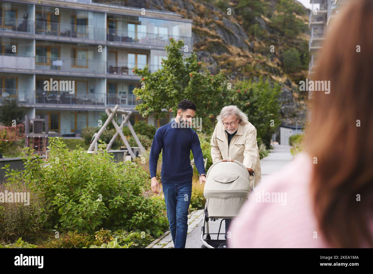 Dad pushing pram hi-res stock photography and images - Alamy
