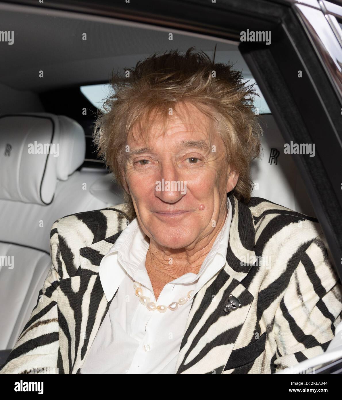 Rod Stewart photographed in a car in Brighton Stock Photo - Alamy