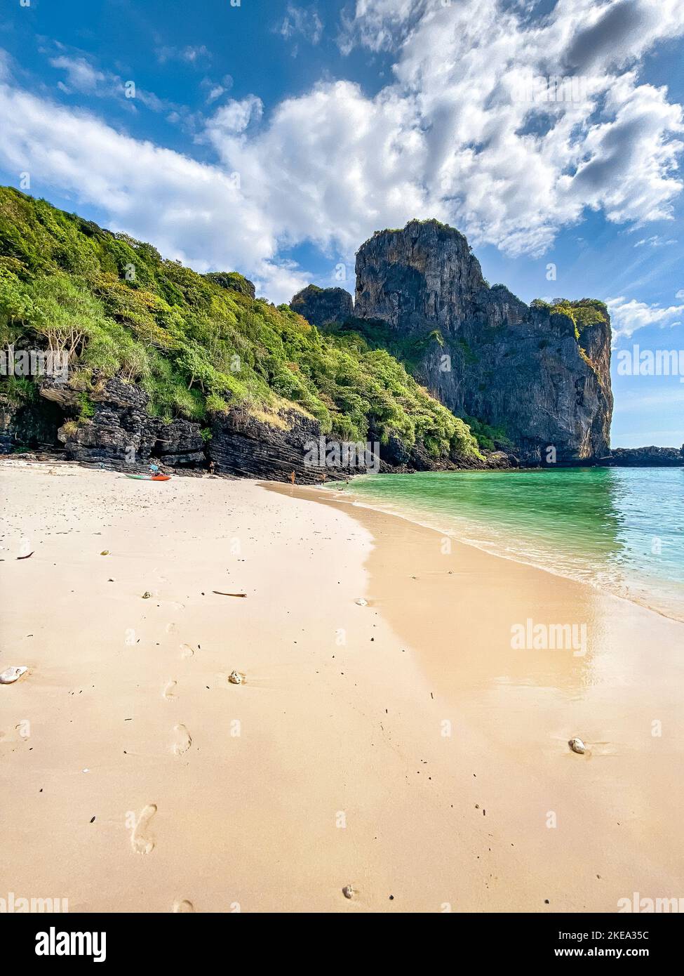 Aerial view of Nui beach in koh Phi Phi Don island, in Krabi, Thailand ...