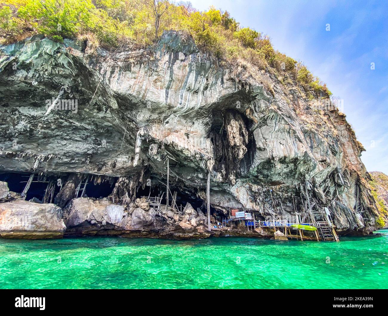 Viking Cave from the long tail boat, in koh Phi Phi Leh, Krabi ...