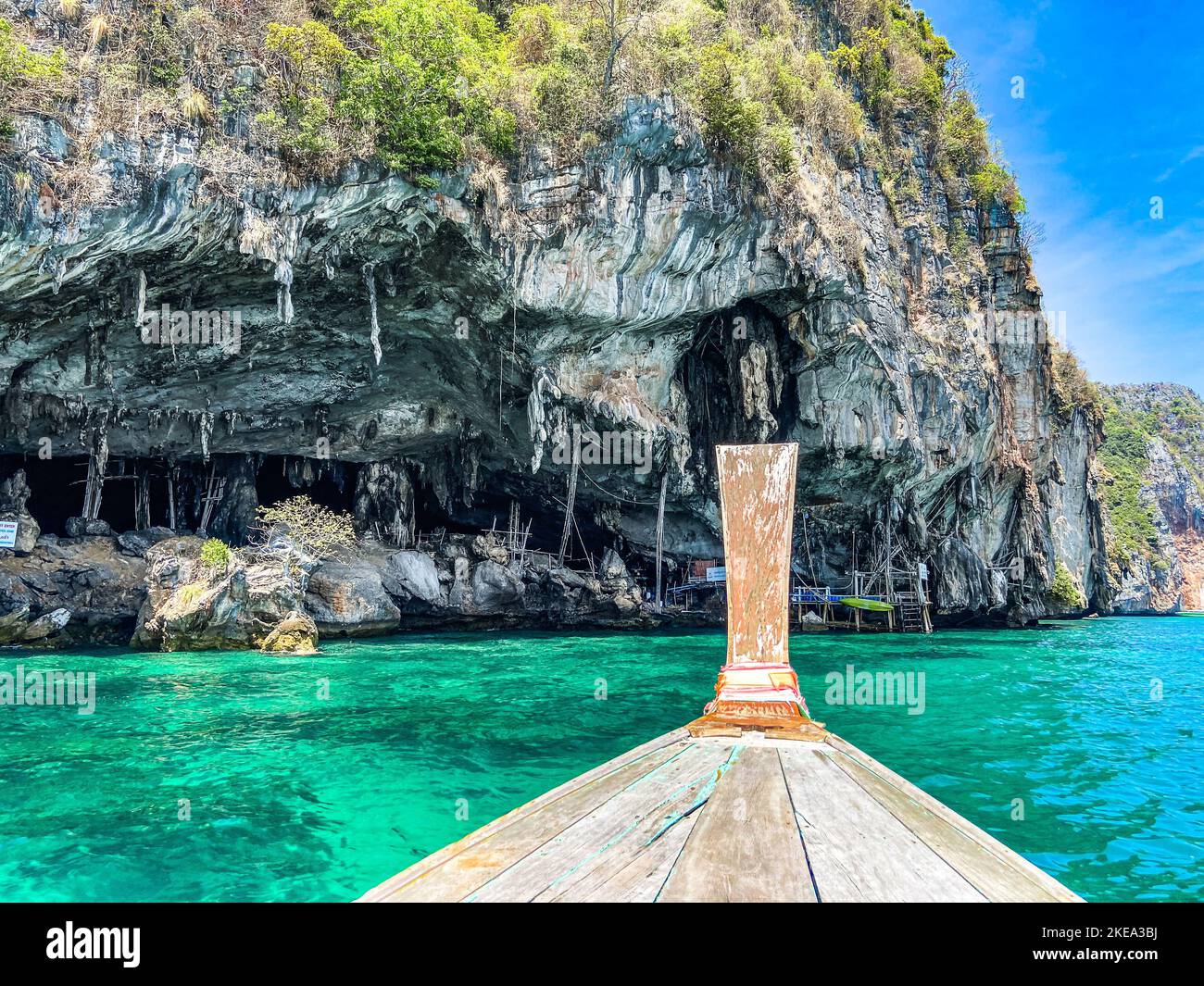 Viking Cave from the long tail boat, in koh Phi Phi Leh, Krabi ...