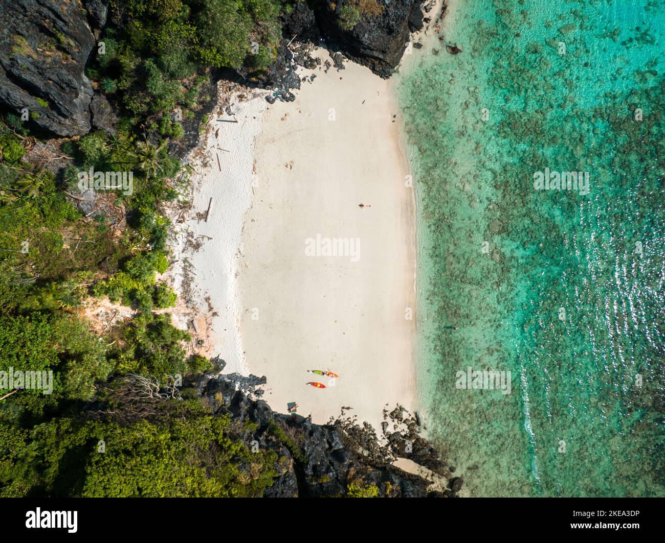 Aerial view of Nui beach in koh Phi Phi Don island, in Krabi, Thailand ...