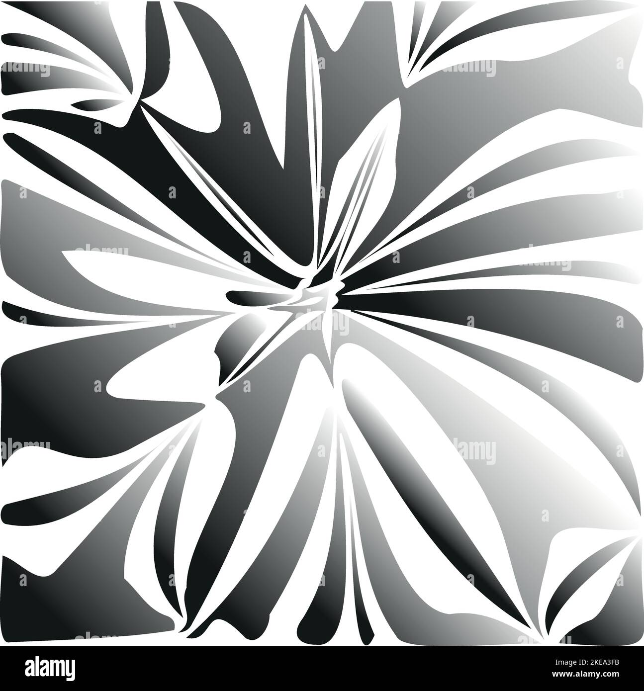 Abstract flower silhouette. Shadows of black and white, graphic design ...