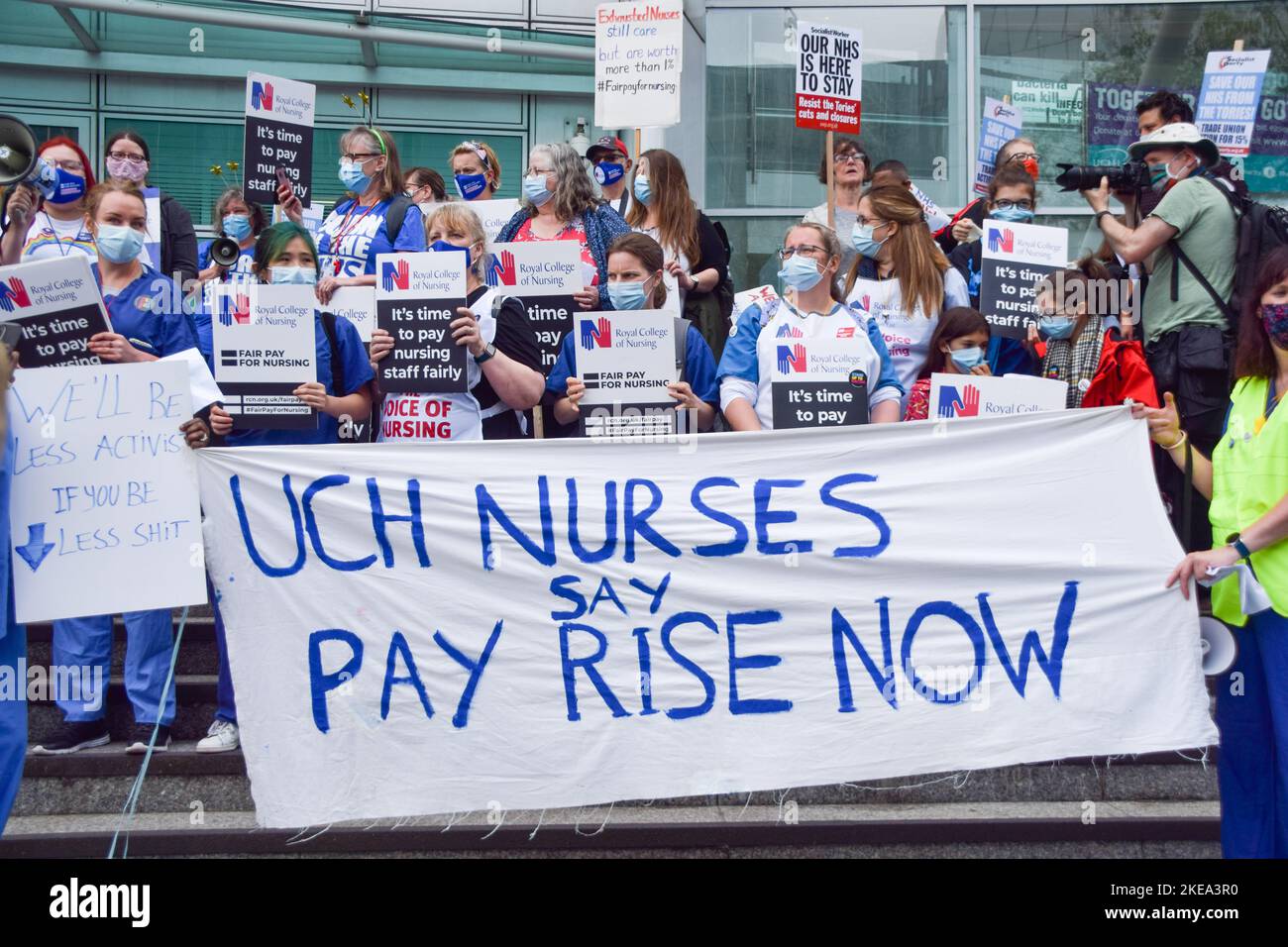 London, United Kingdom. 3rd July 2021. Protesters outside University ...