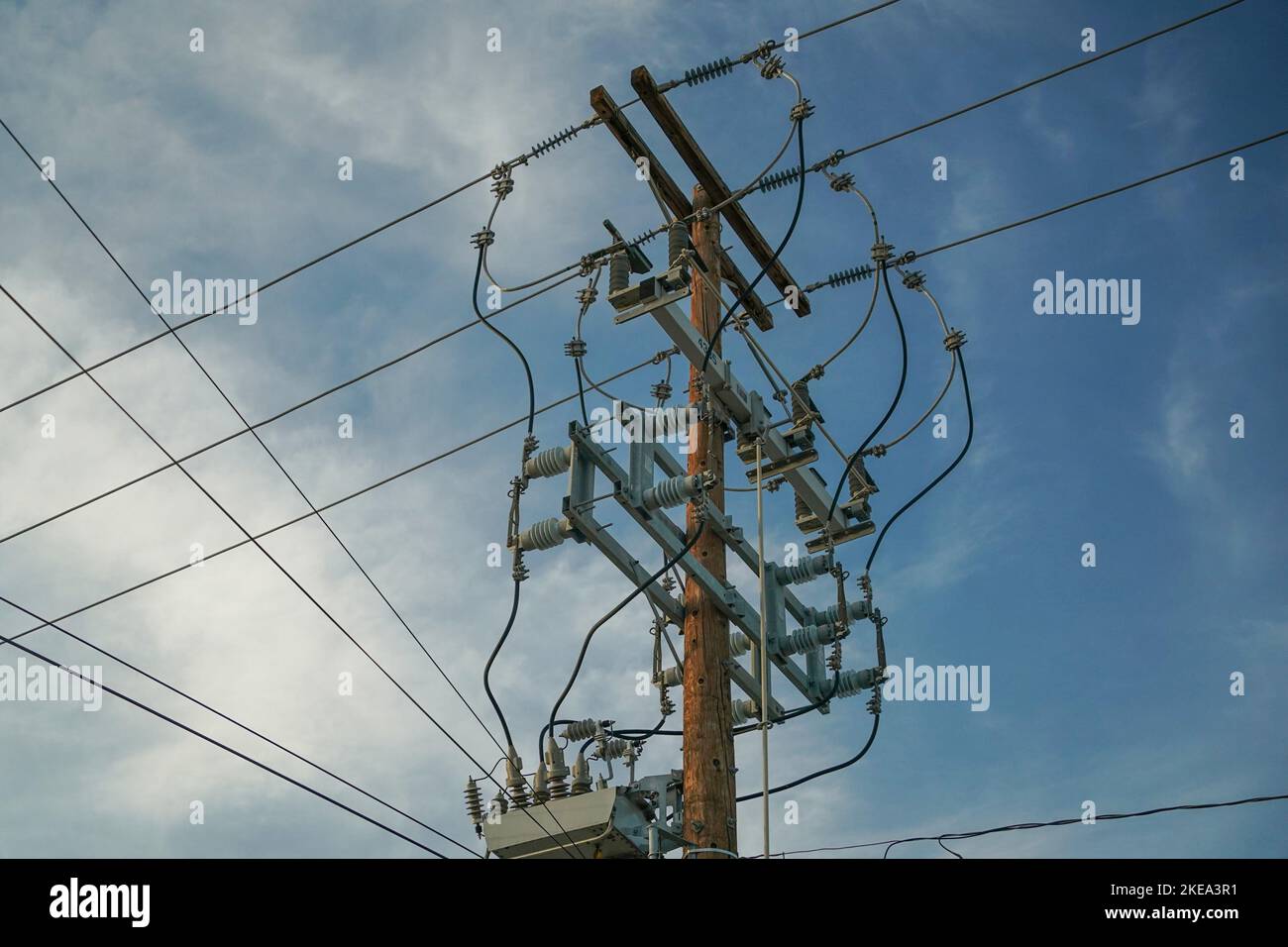 detail of ac wire cables in mexico baja california Stock Photo - Alamy