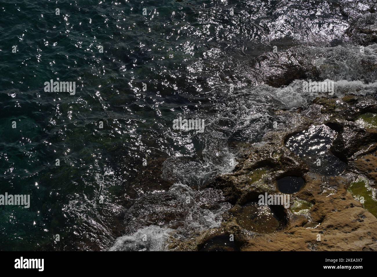saint peter pools Malta rock formation hole on rocks view Stock Photo ...