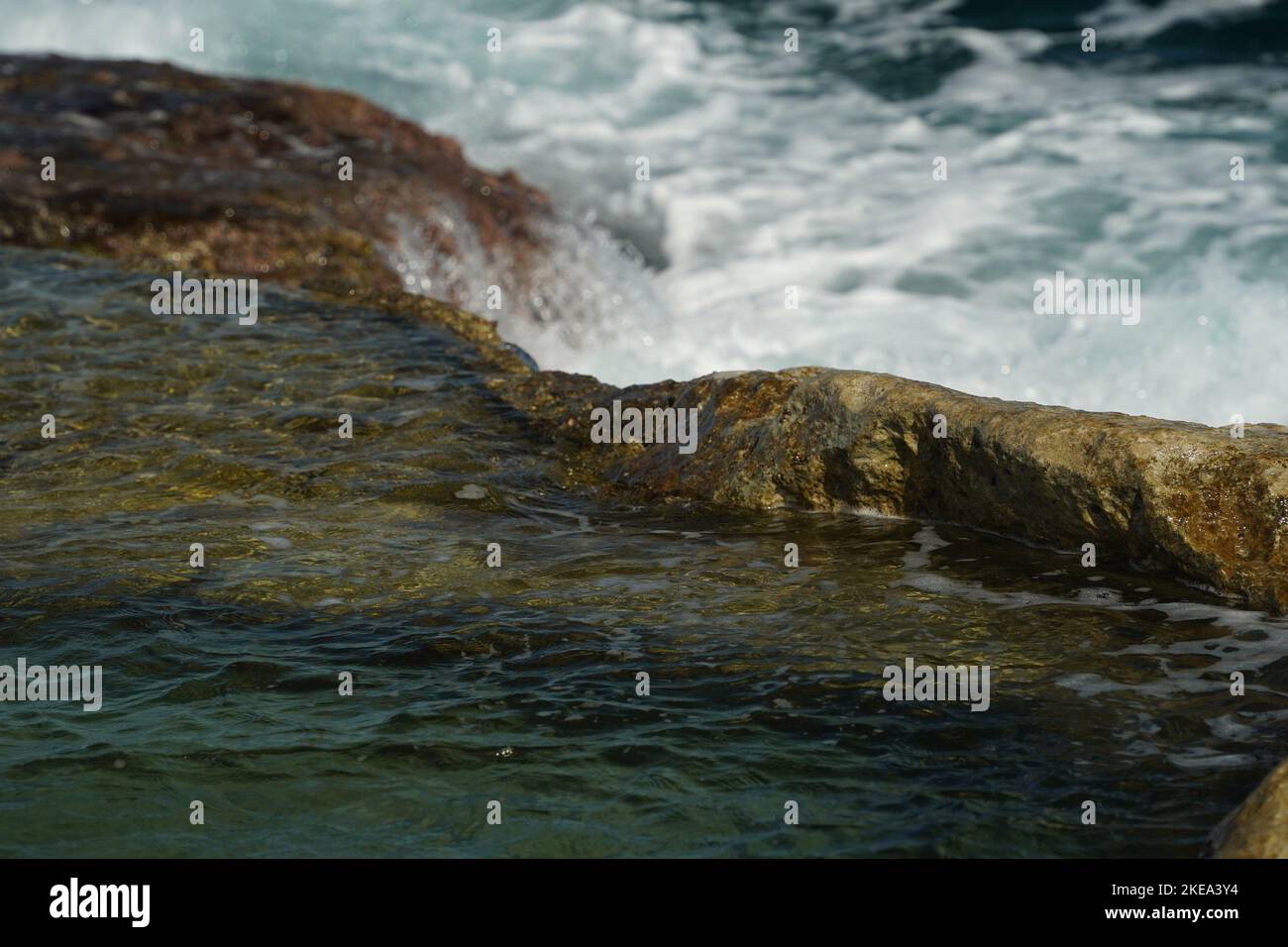 saint peter pools Malta rock formation hole on rocks view Stock Photo ...