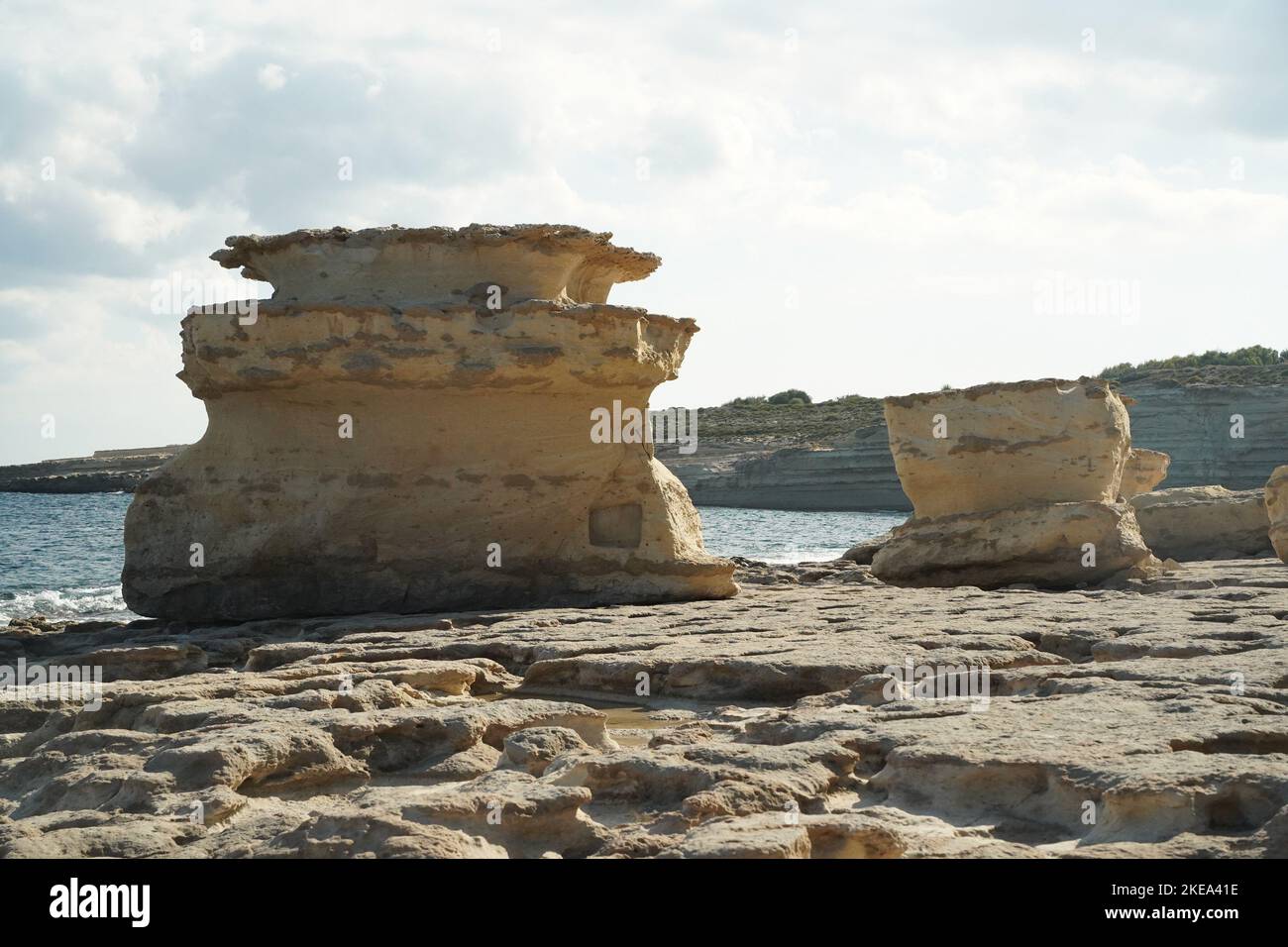Malta scenic ocean view with rock formation hi-res stock photography ...