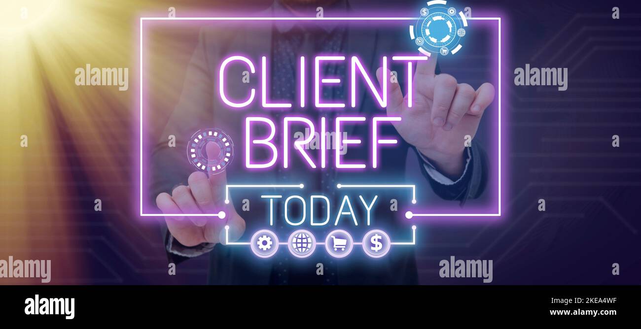 Inspiration showing sign Client Brief. Business showcase the document ...