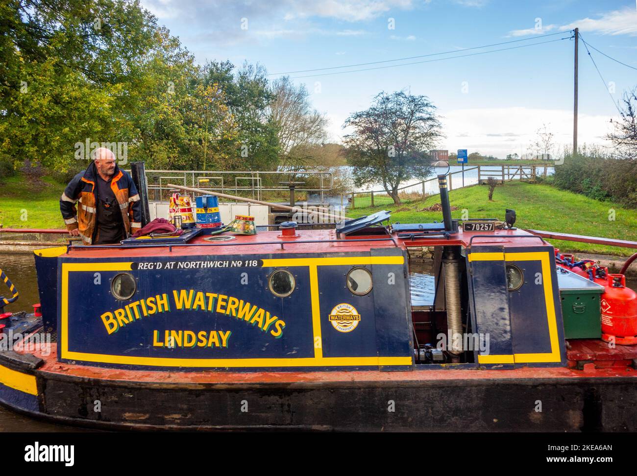 Working canal narrowboat on the Llangollen branch of the Shropshire ...