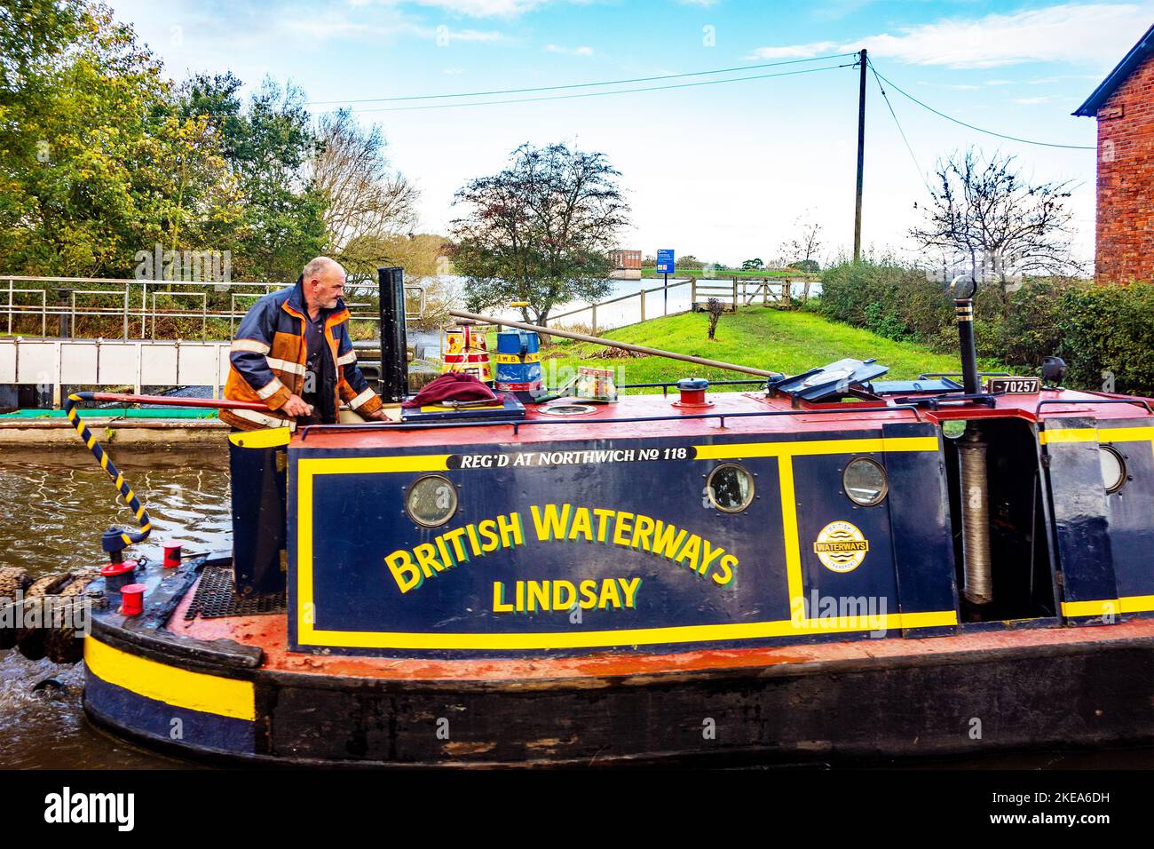 Working canal narrowboat on the Llangollen branch of the Shropshire ...
