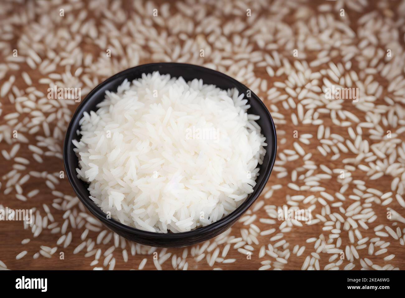 a cup of cooked rice, rice is a staple food high in carbohydrates Stock ...