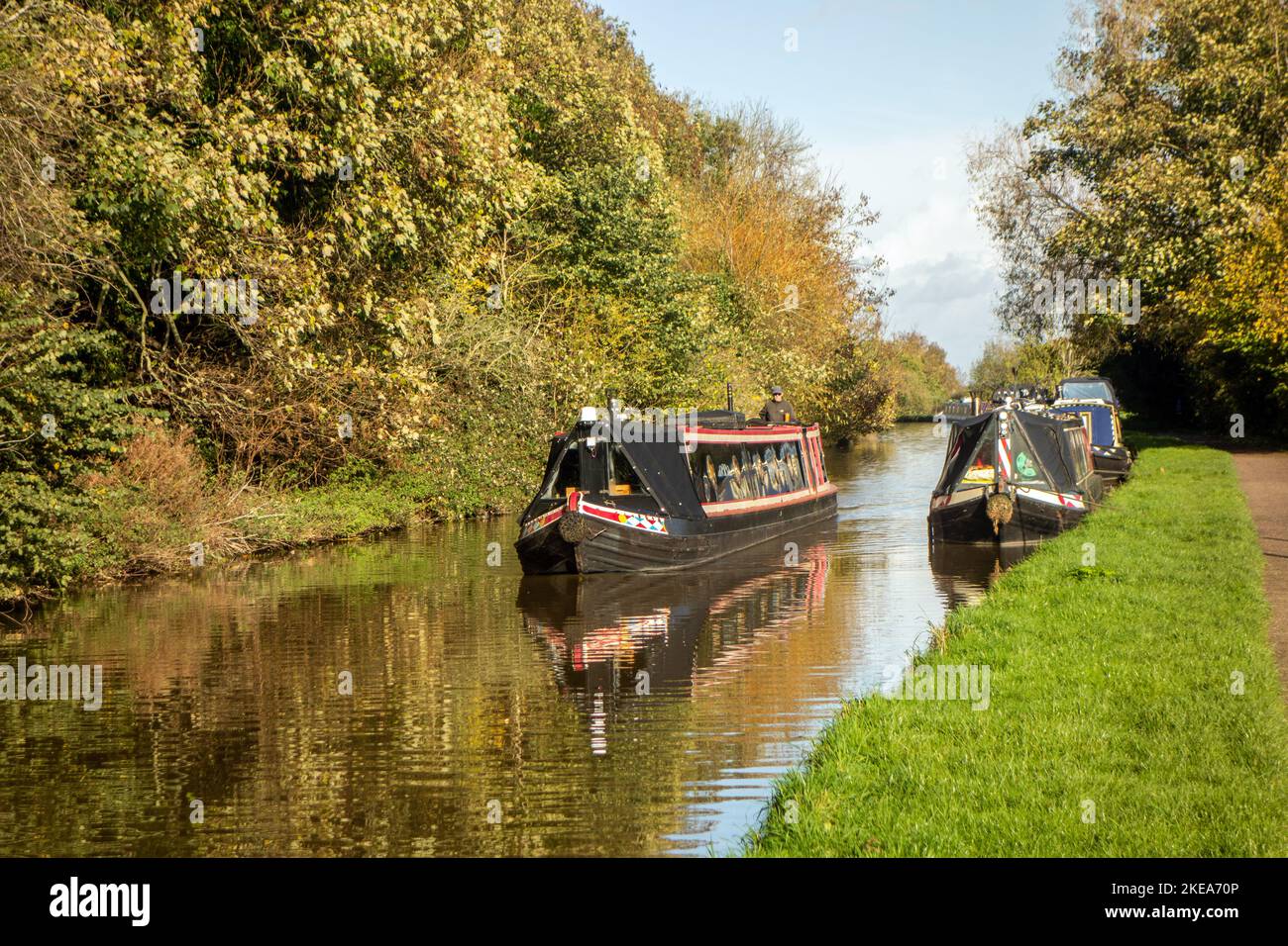 Narrowboats on the Shropshire union canal at Nantwich Cheshire Stock ...