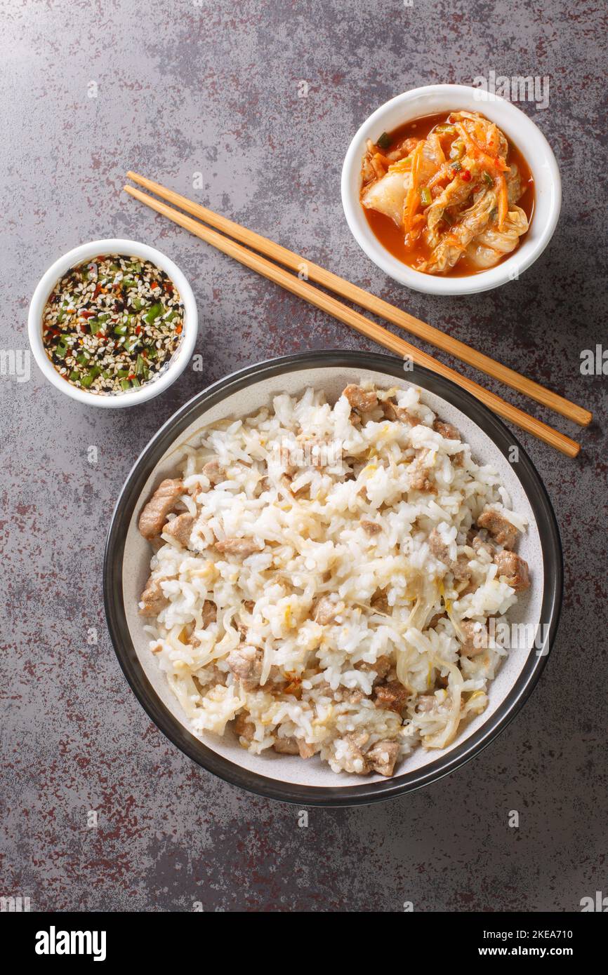 Kongnamul bap is basically rice cooked with soybean sprouts and other ...