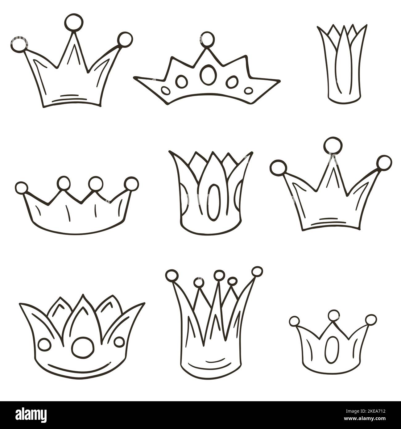 Set of icons and design elements. Illustrations in hand draw style ...