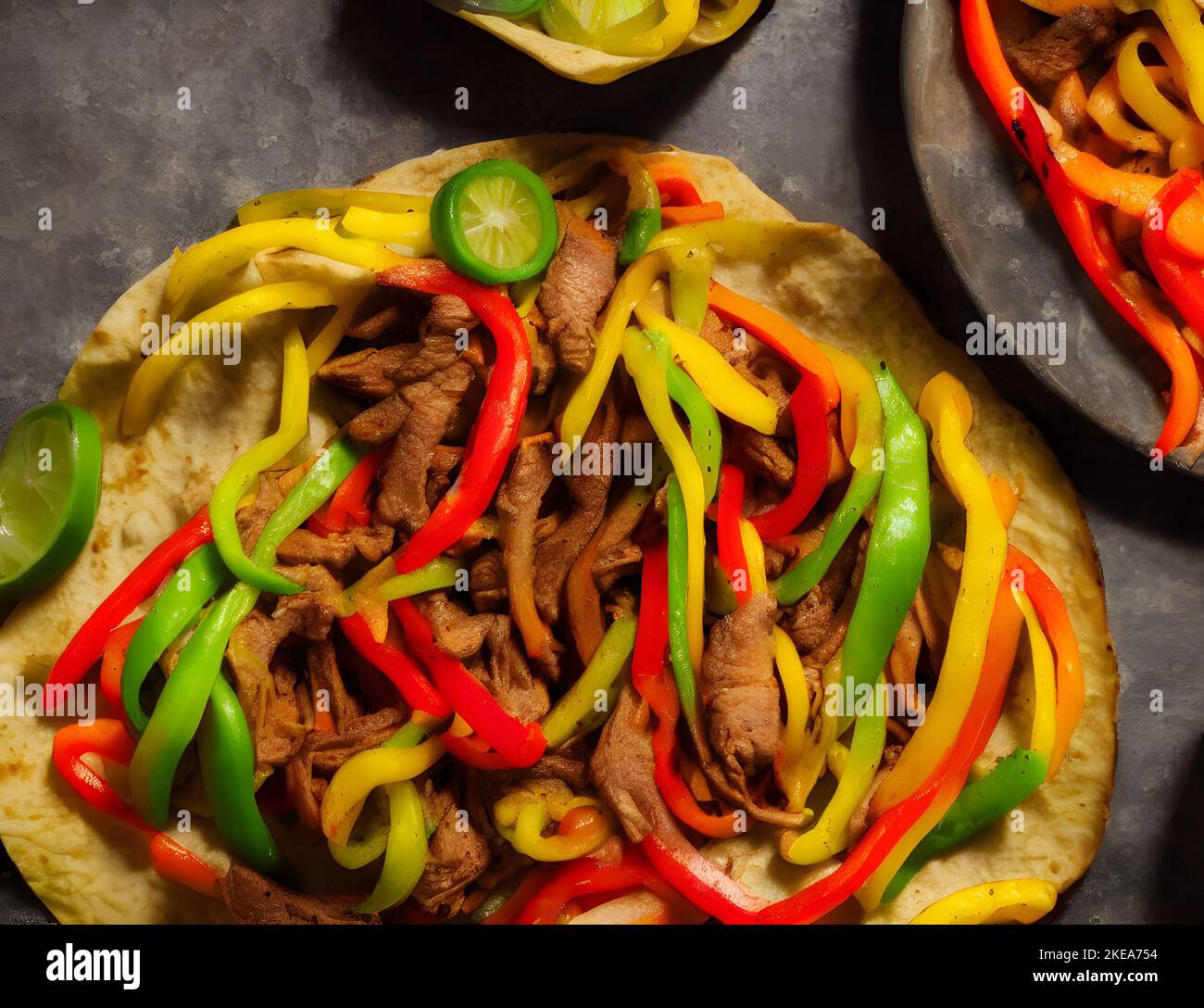 photo of fajitas, a food item from tex-mex cuisine Stock Photo - Alamy