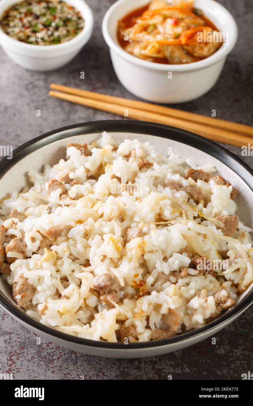 Kongnamul bap is basically rice cooked with soybean sprouts and other ...