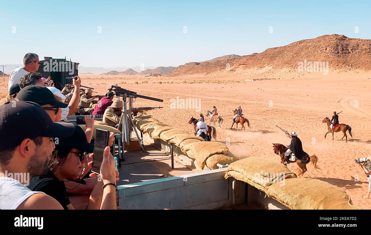 Wadi Rum, Jordan - 5th october, 2022: Tourist adventure ride experience ...