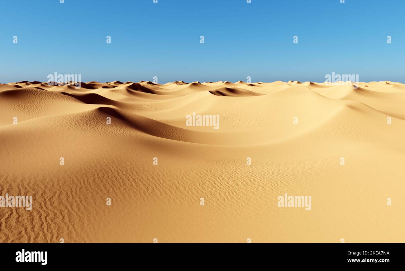 Desert landscape at daylight. 3D rendering Stock Photo - Alamy