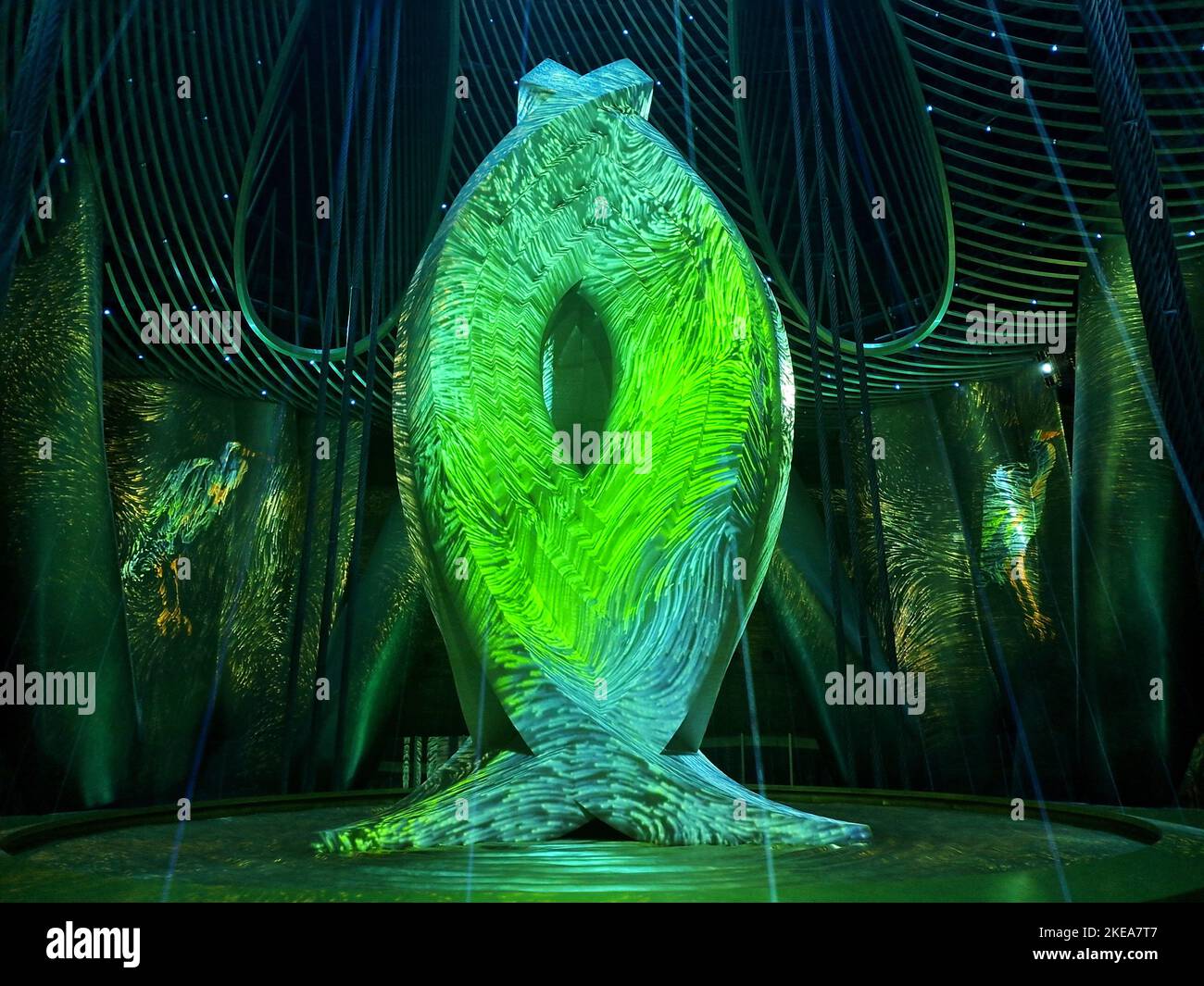 The Shanghai Huiyan Damper which is the heavest damper in the world in the Shanghai Tower ...