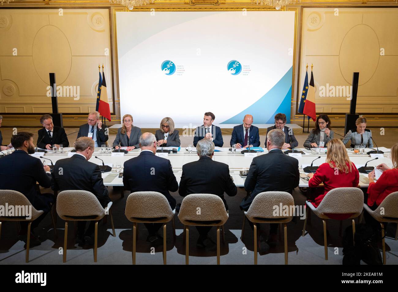 Elysee Palace. Paris, France, on November 10, 2022. Brigitte Macron and ...