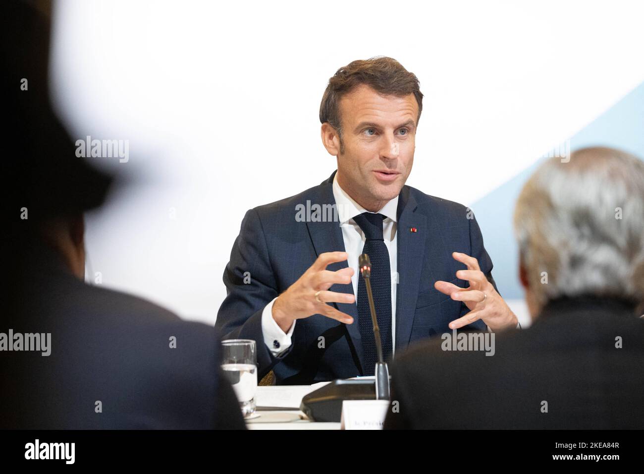 Elysee Palace. Paris, France, on November 10, 2022. Emmanuel Macron ...