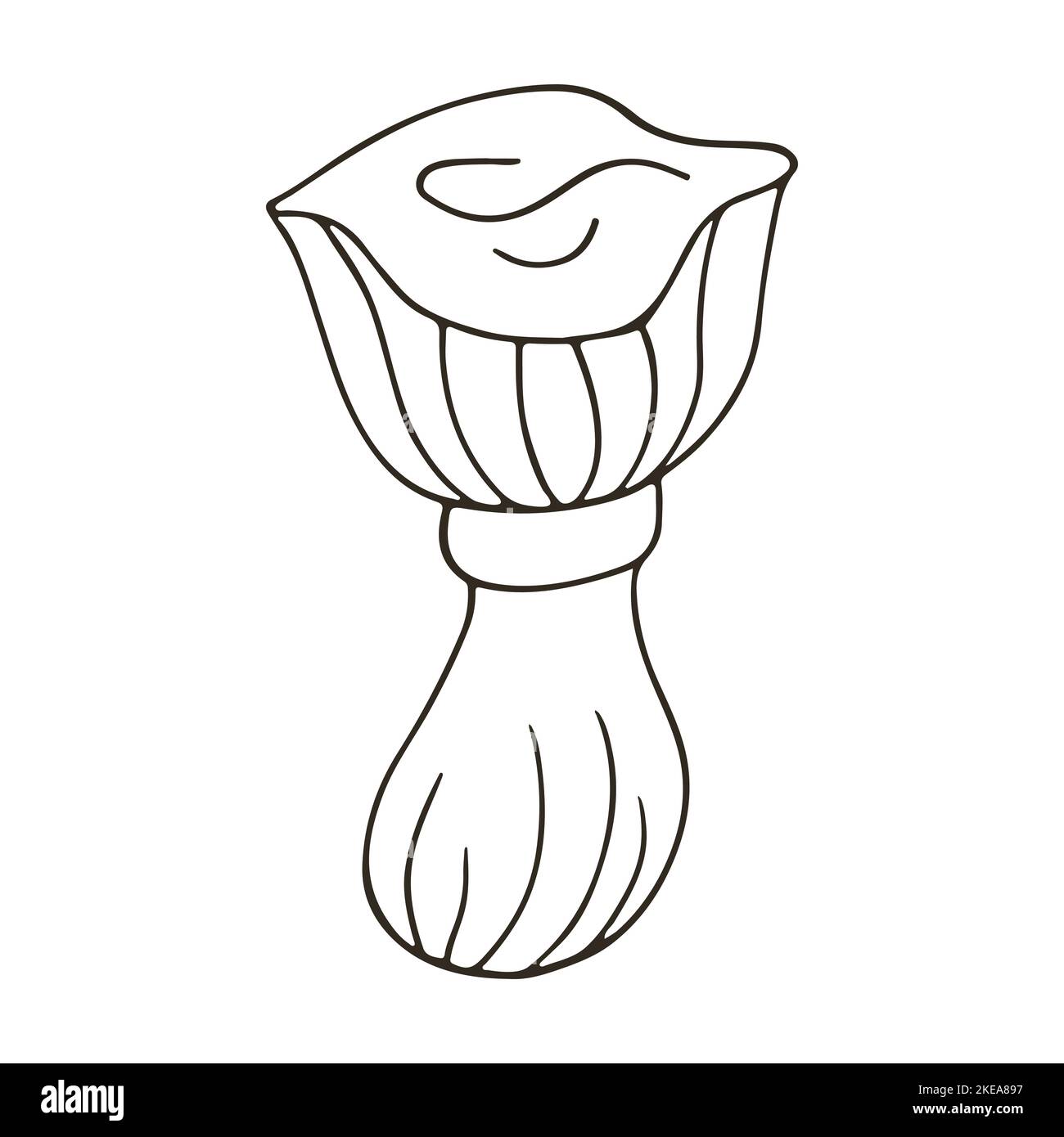 Autumn illustration in hand drawn style. Fairy mushroom. Monochrome ...