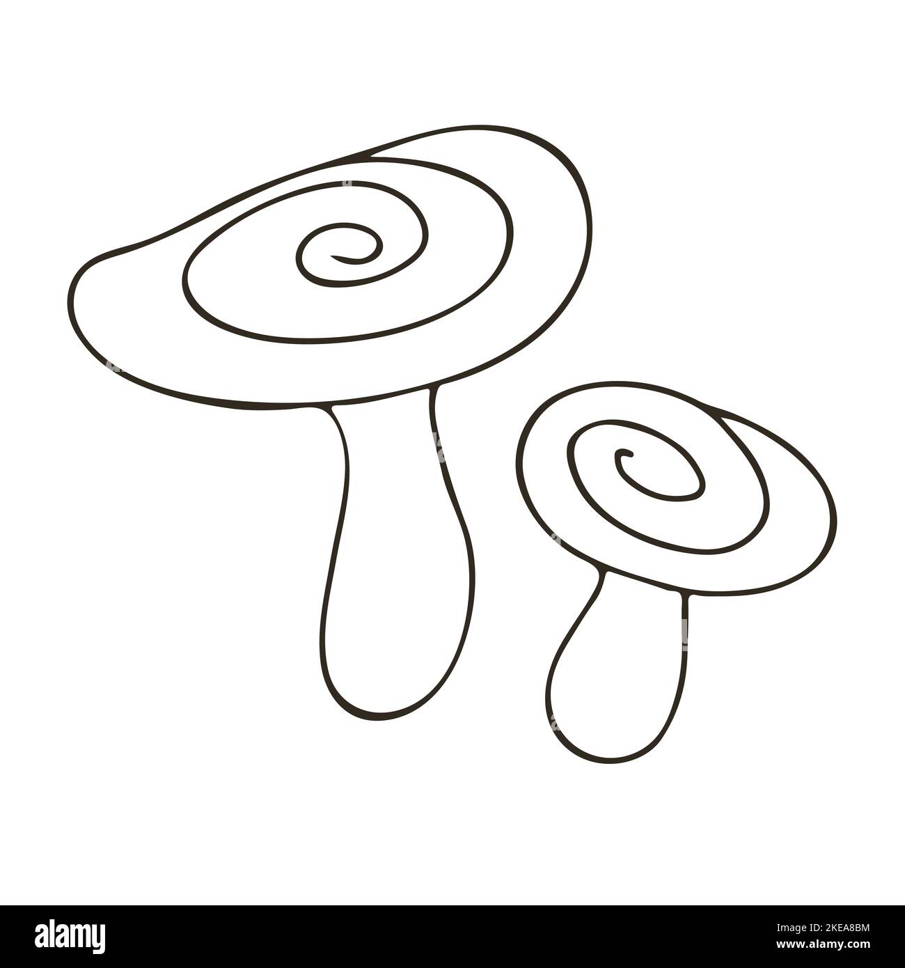 Russula Nobilis Small Set Of Hand Drawn Style Vector Illustrations Coloring Collection Of 