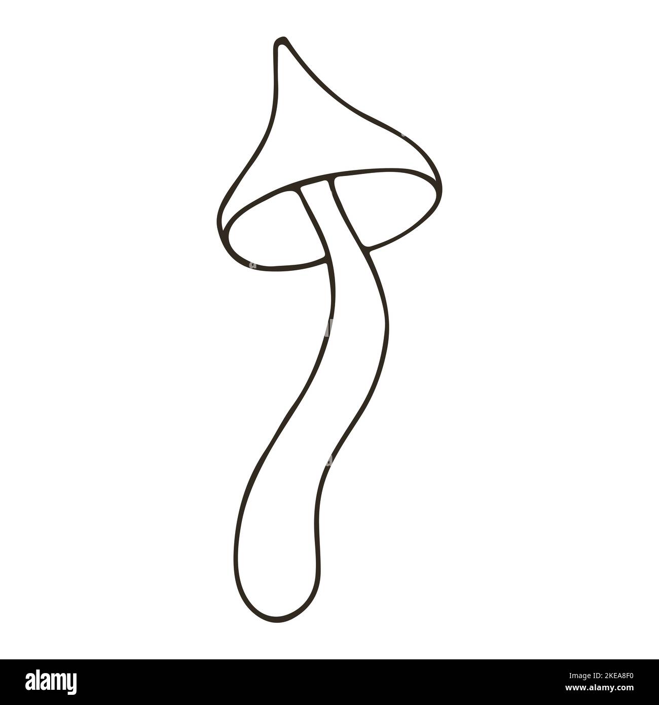 Deconica coprophila. Autumn illustration in hand drawn style ...