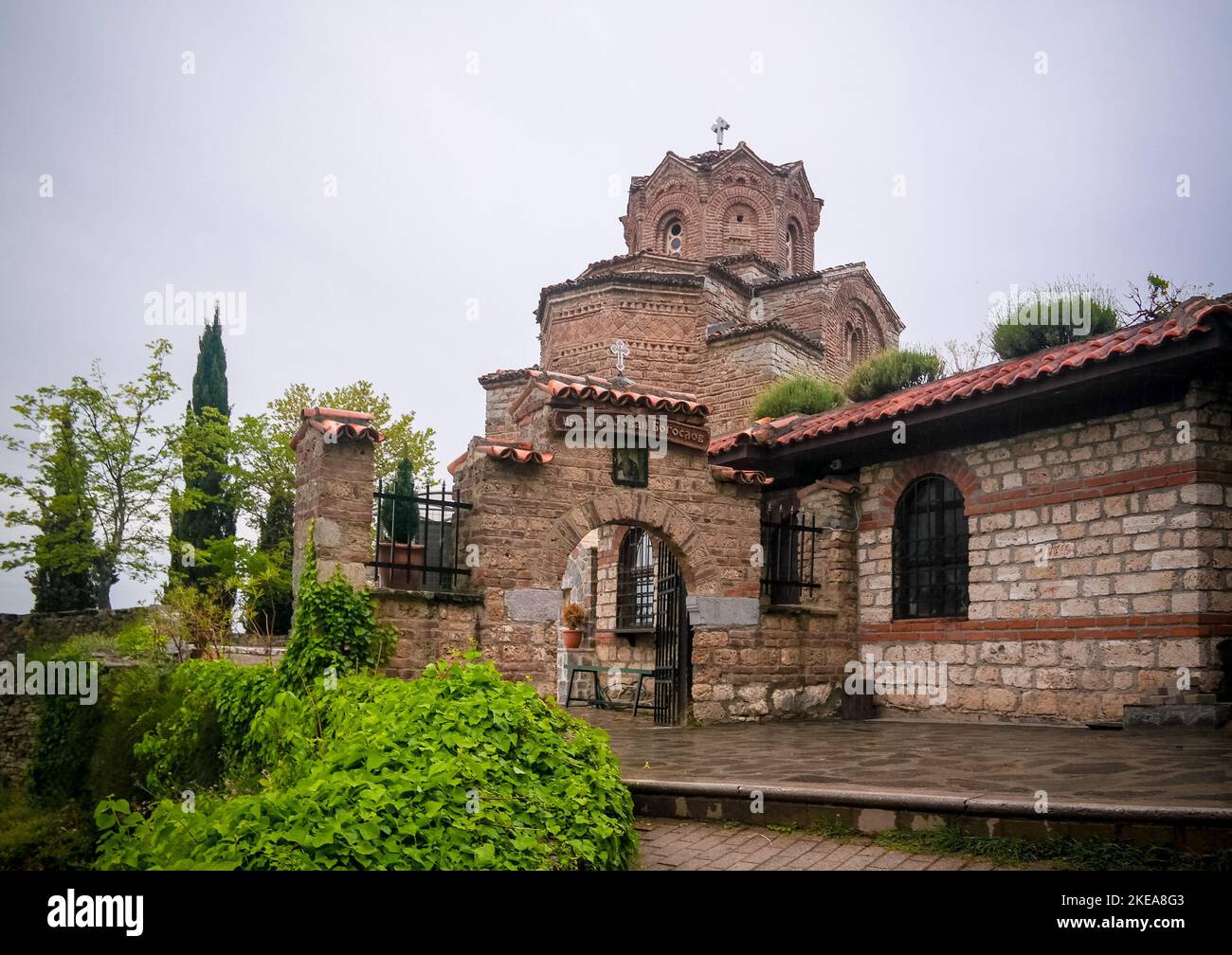 Exterior view to St. John the Theologian Church in Ohrid, North ...