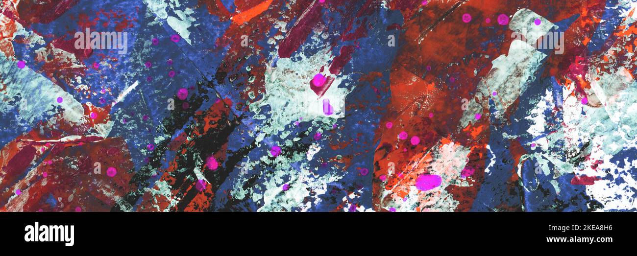 Creative banner with hand drawn abstract multicolored acrylic texture ...
