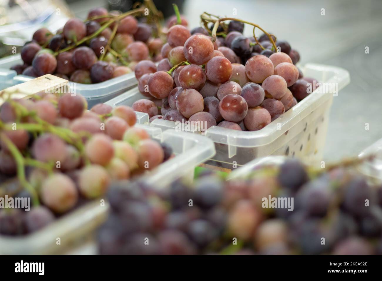 Grapes in boxes hi-res stock photography and images - Alamy