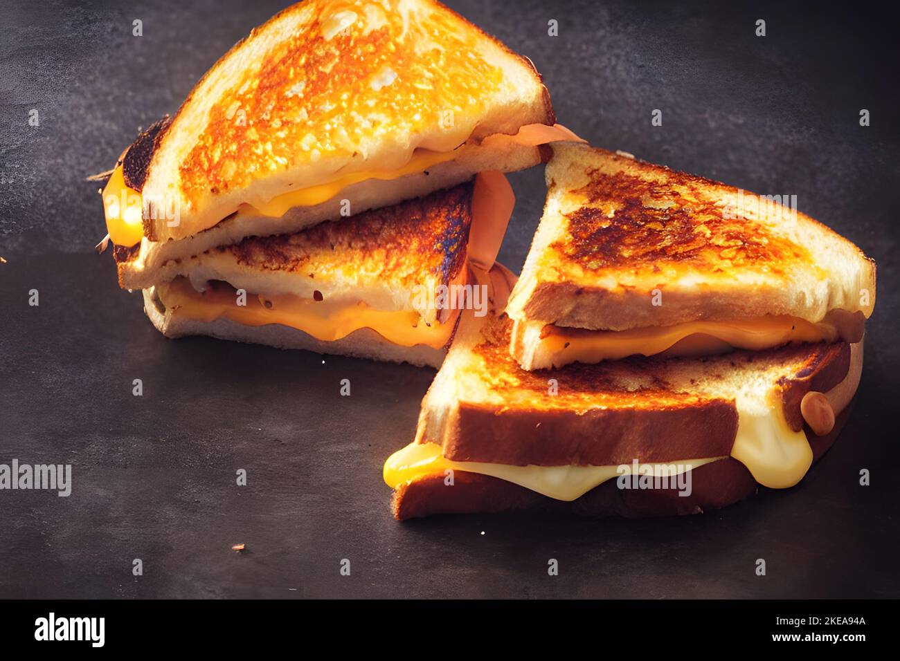 grilled cheese, yummy and fatty breakfast food item Stock Photo - Alamy