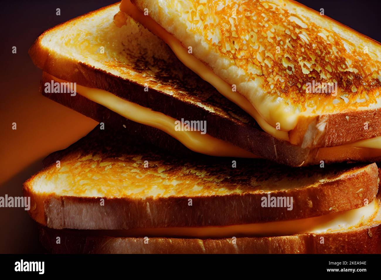 grilled cheese, yummy and fatty breakfast food item Stock Photo - Alamy