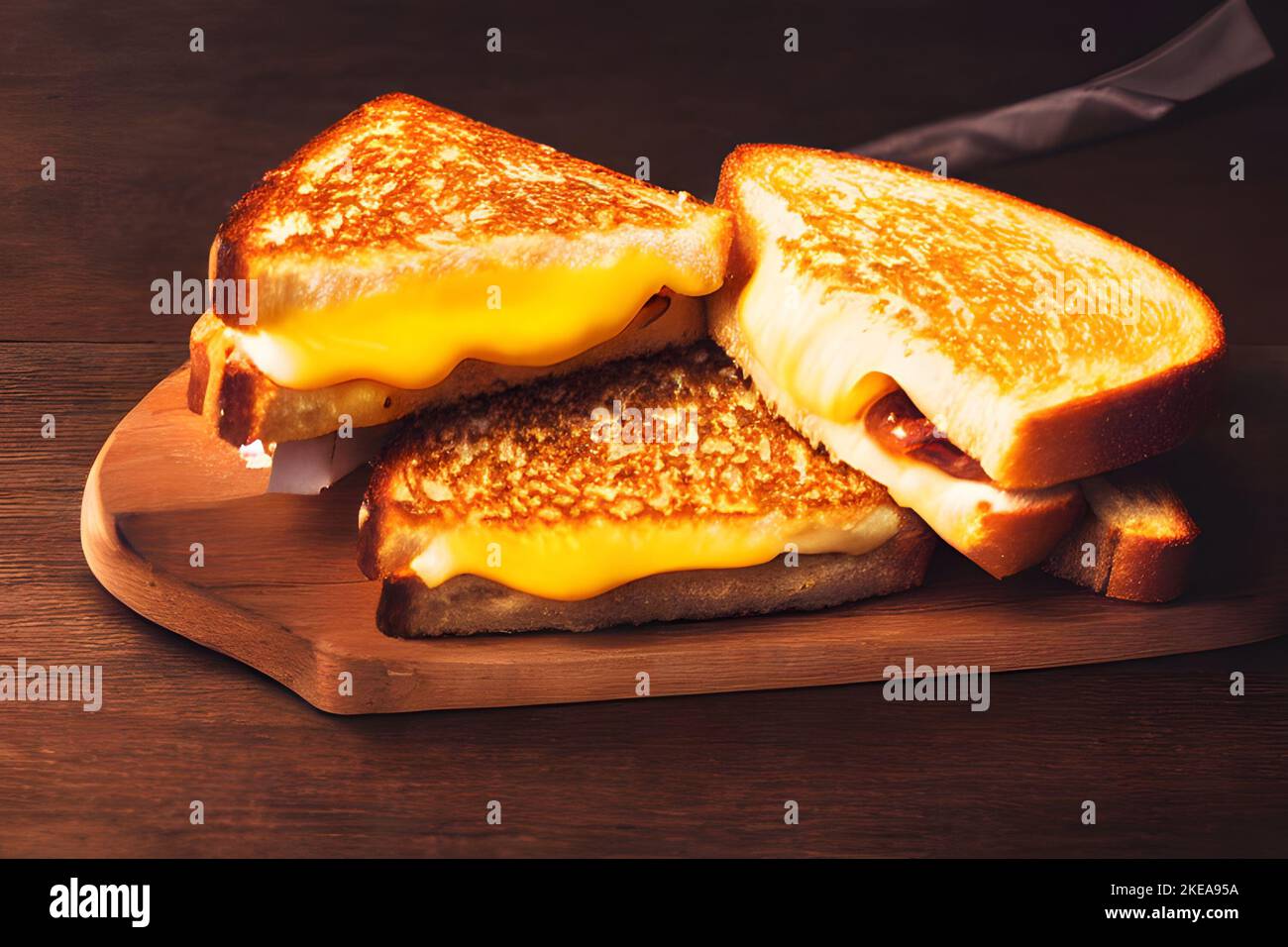 grilled cheese, yummy and fatty breakfast food item Stock Photo - Alamy