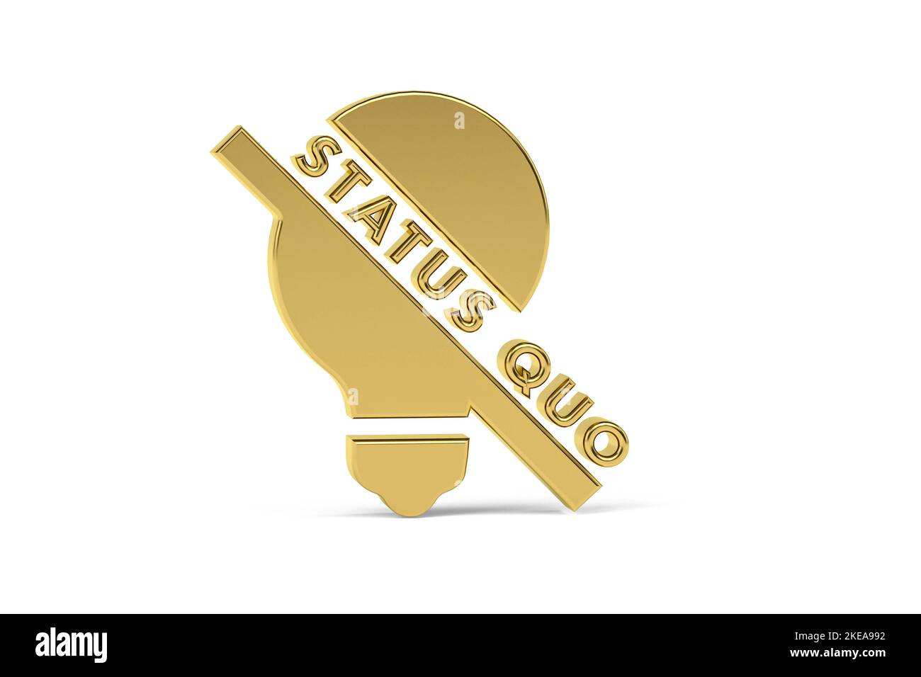 Golden 3d Status Quo icon isolated on white background - Translate: The ...