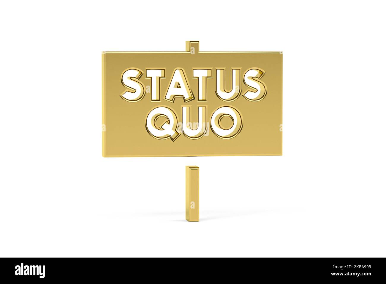 Golden 3d Status Quo icon isolated on white background - Translate: The ...
