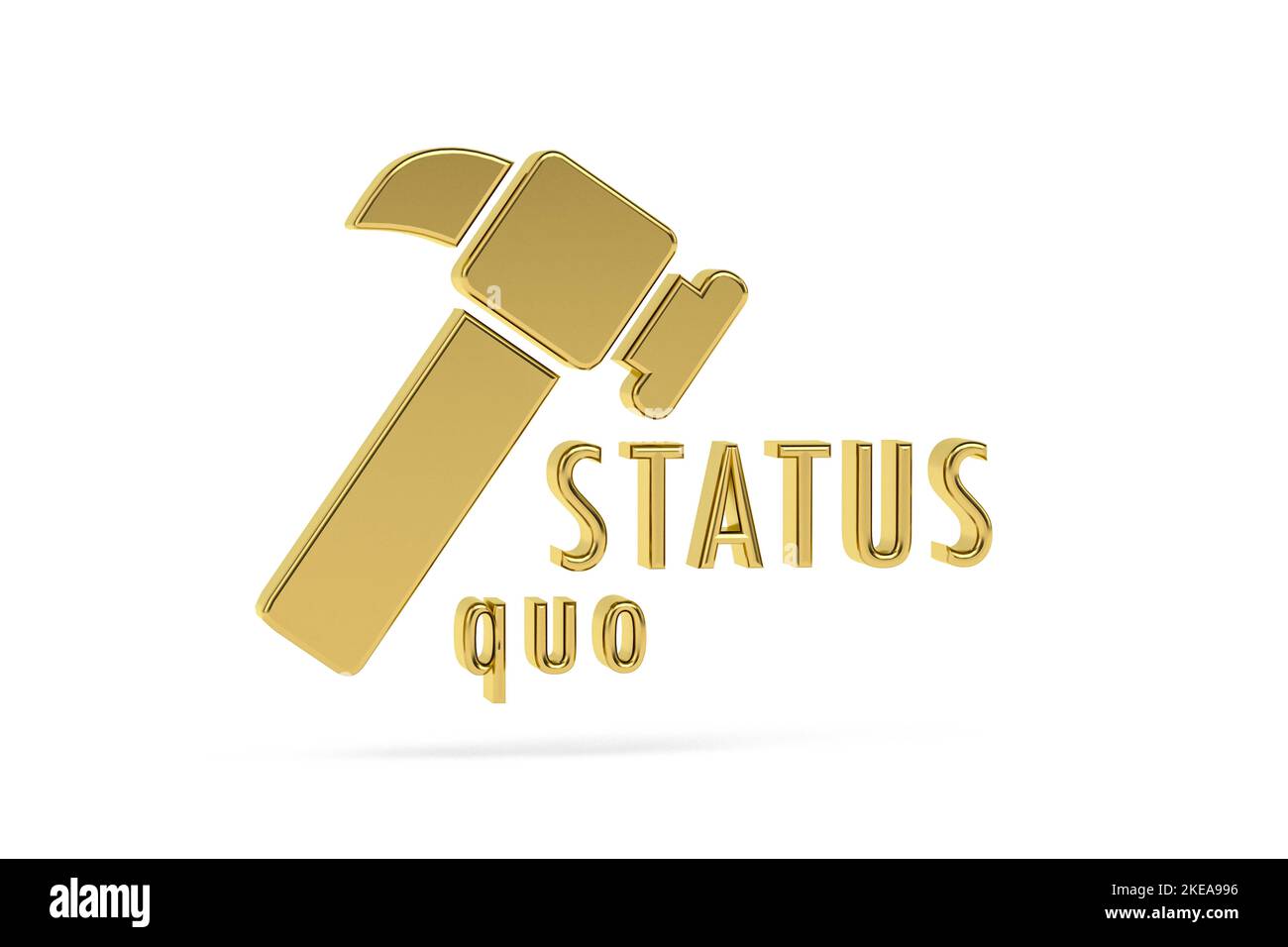 Golden 3d Status Quo icon isolated on white background - Translate: The ...