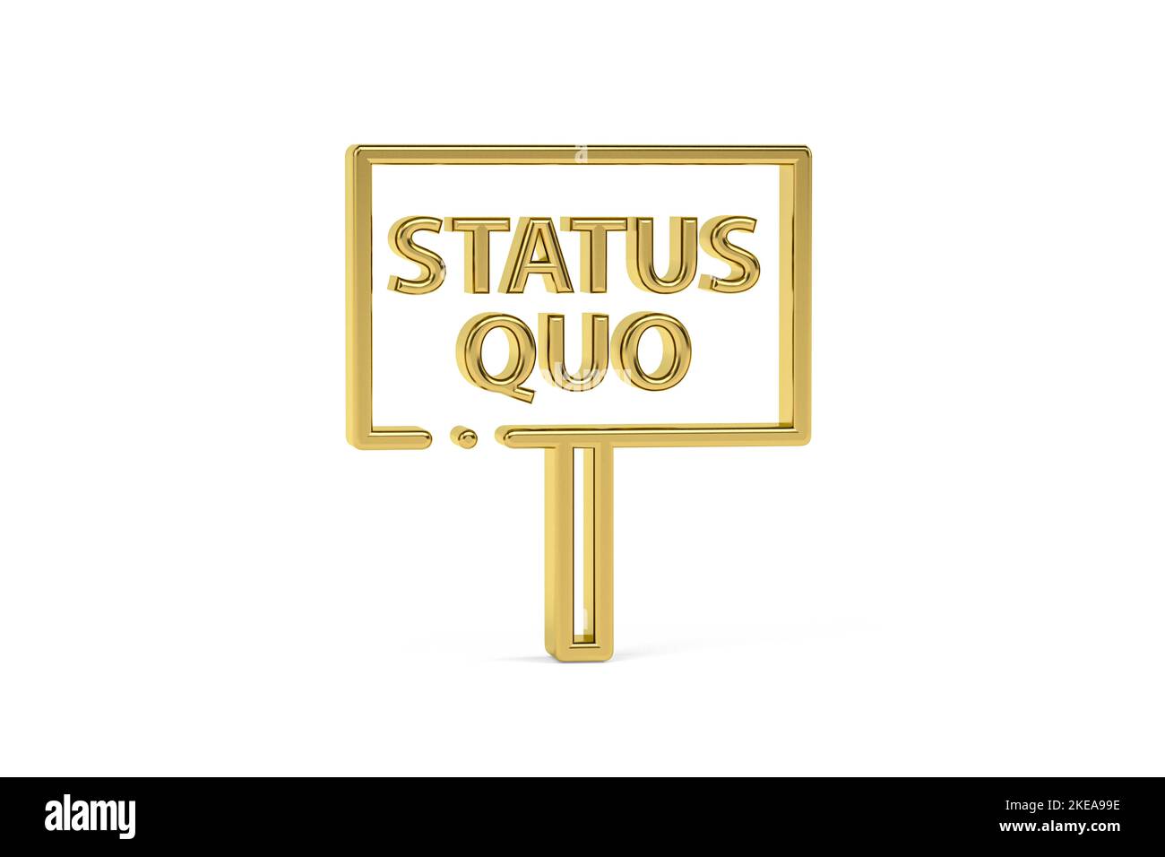 Golden 3d Status Quo icon isolated on white background - Translate: The ...