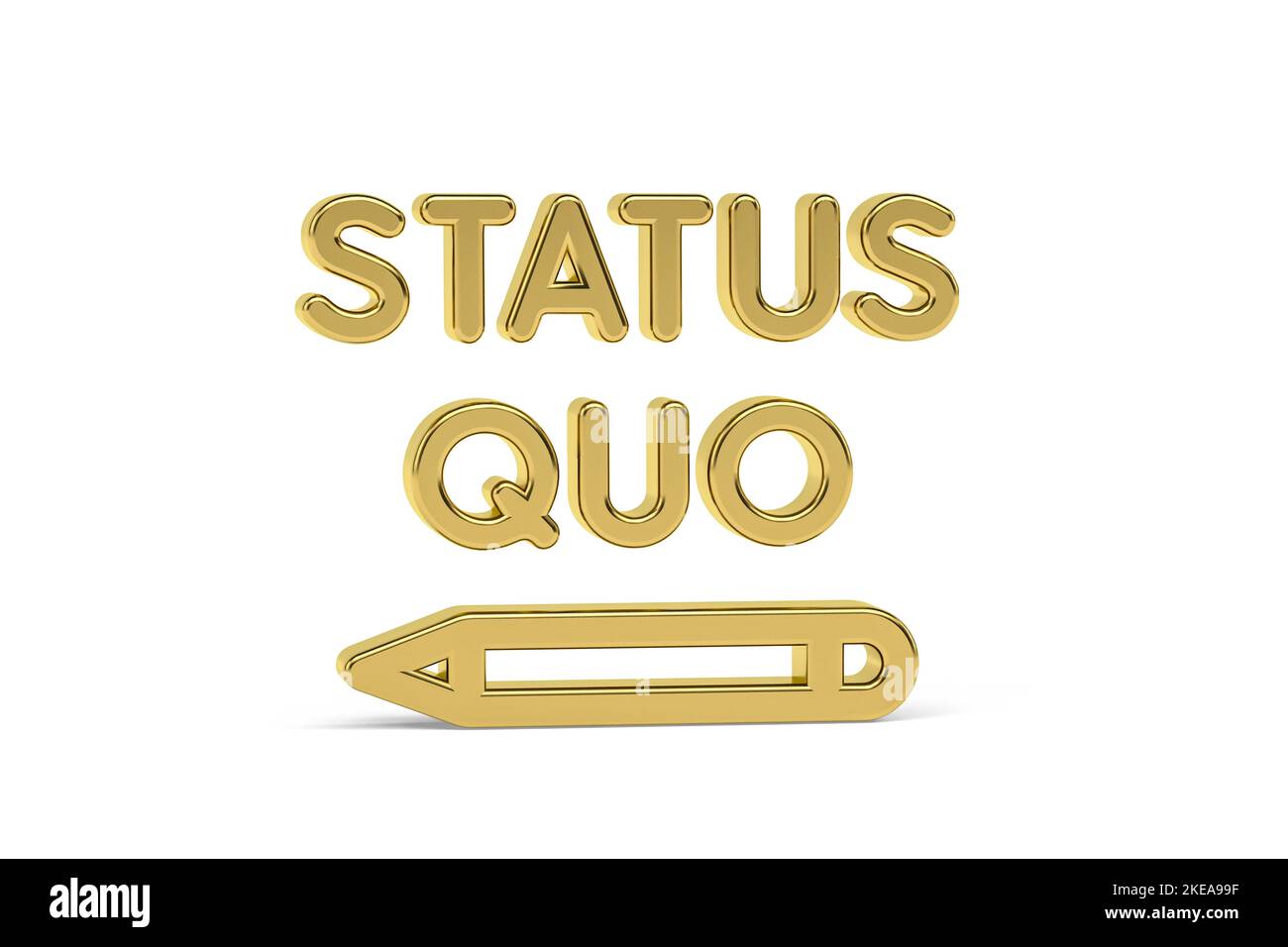 Golden 3d Status Quo icon isolated on white background - Translate: The ...