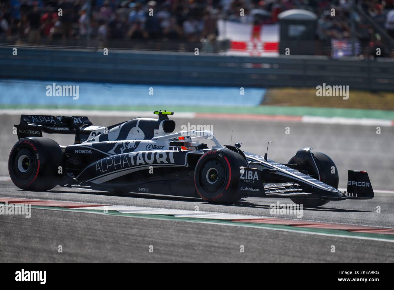 An empty race car on the track during Formula 1 racing competition in ...