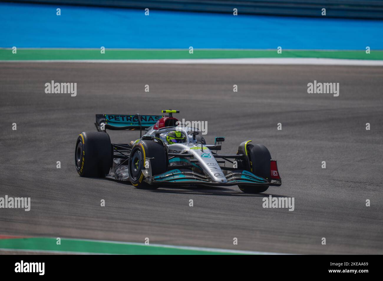 A race car on the track during Formula 1 racing competition in Austin ...