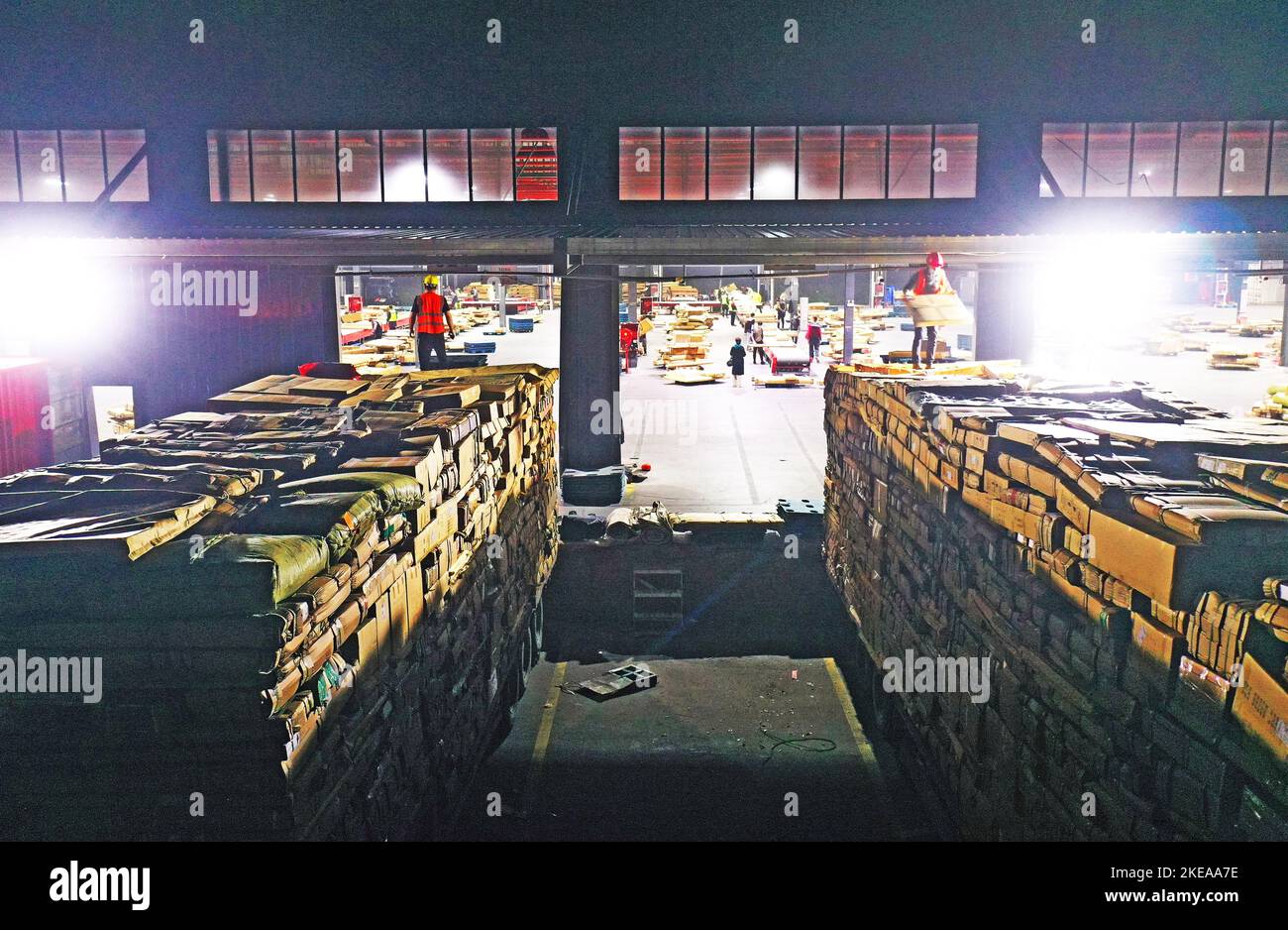 XUZHOU, CHINA - NOVEMBER 11, 2022 - Staff members at SF Express's ...