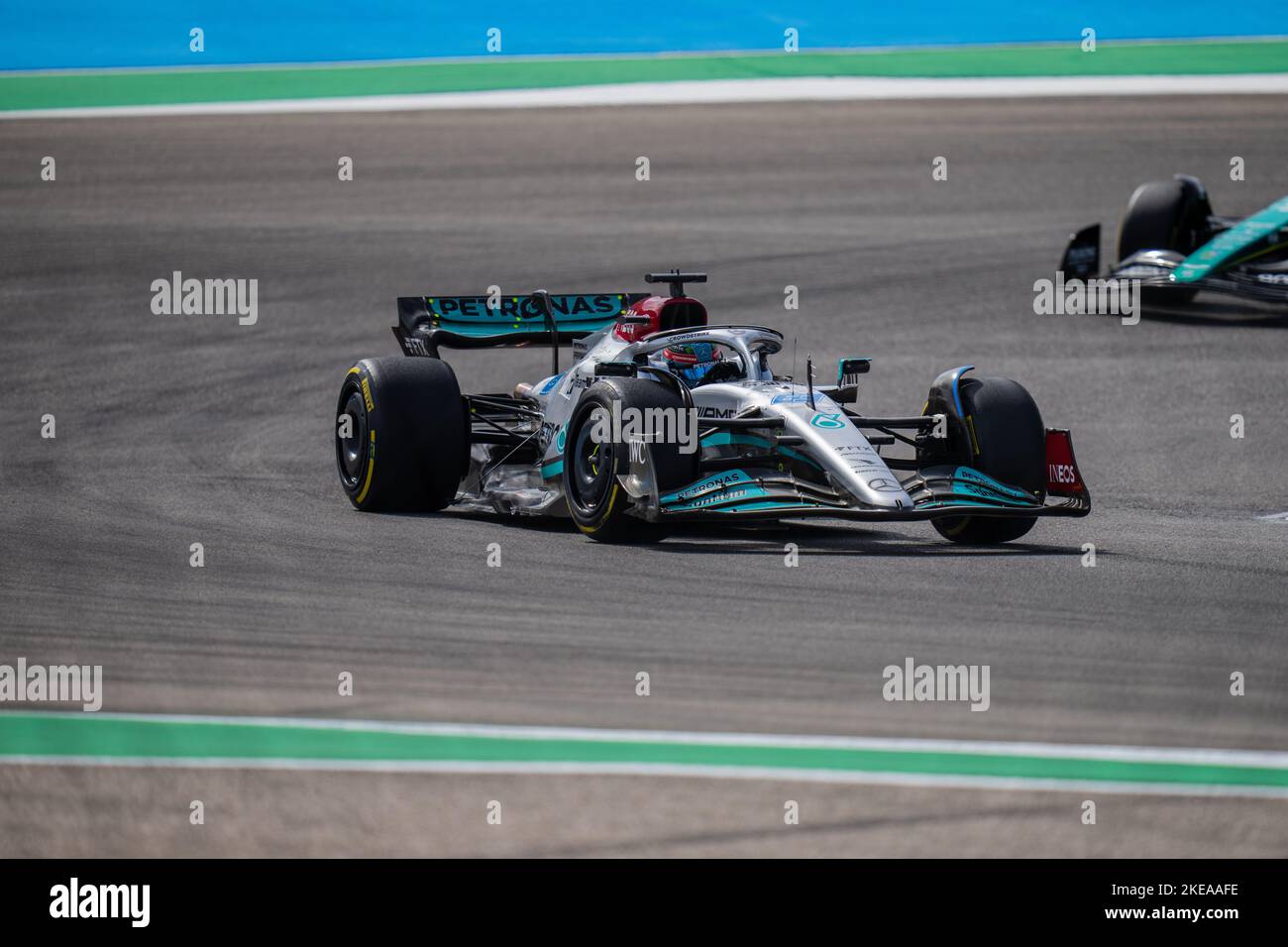 A race car on the track during Formula 1 racing competition in Austin ...