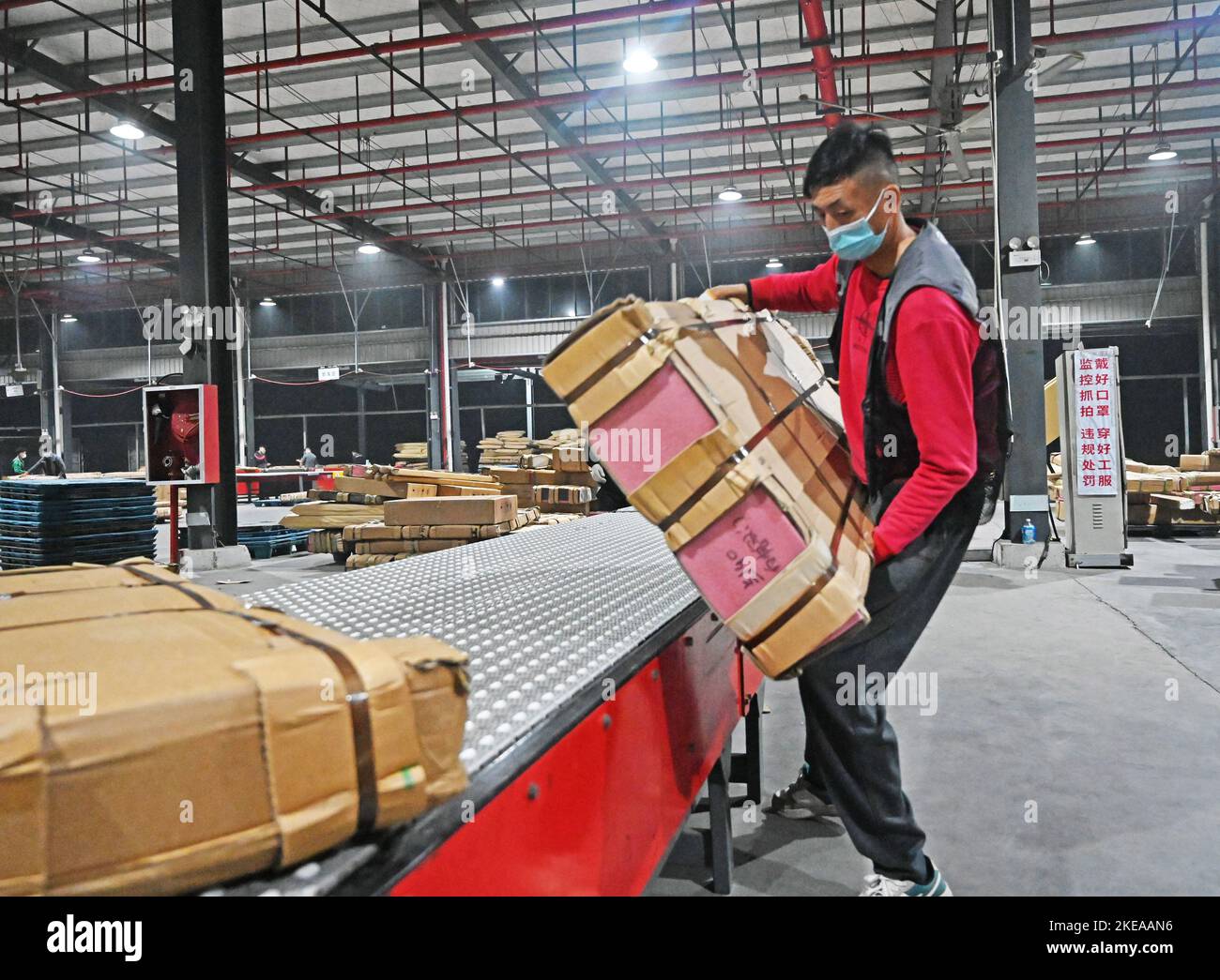 XUZHOU, CHINA - NOVEMBER 11, 2022 - Staff members at SF Express ...