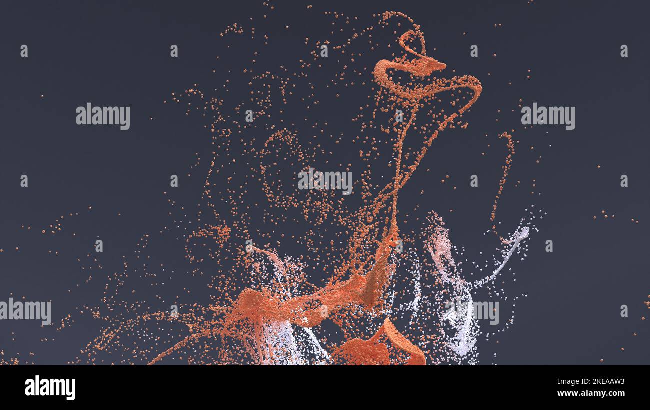 3D rendering of turbulent wave of sand particles with vivid color Stock ...