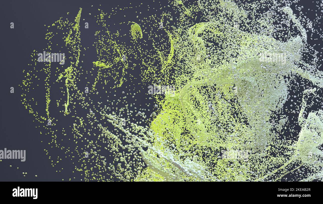 3D rendering of turbulent wave of sand particles with vivid color Stock ...